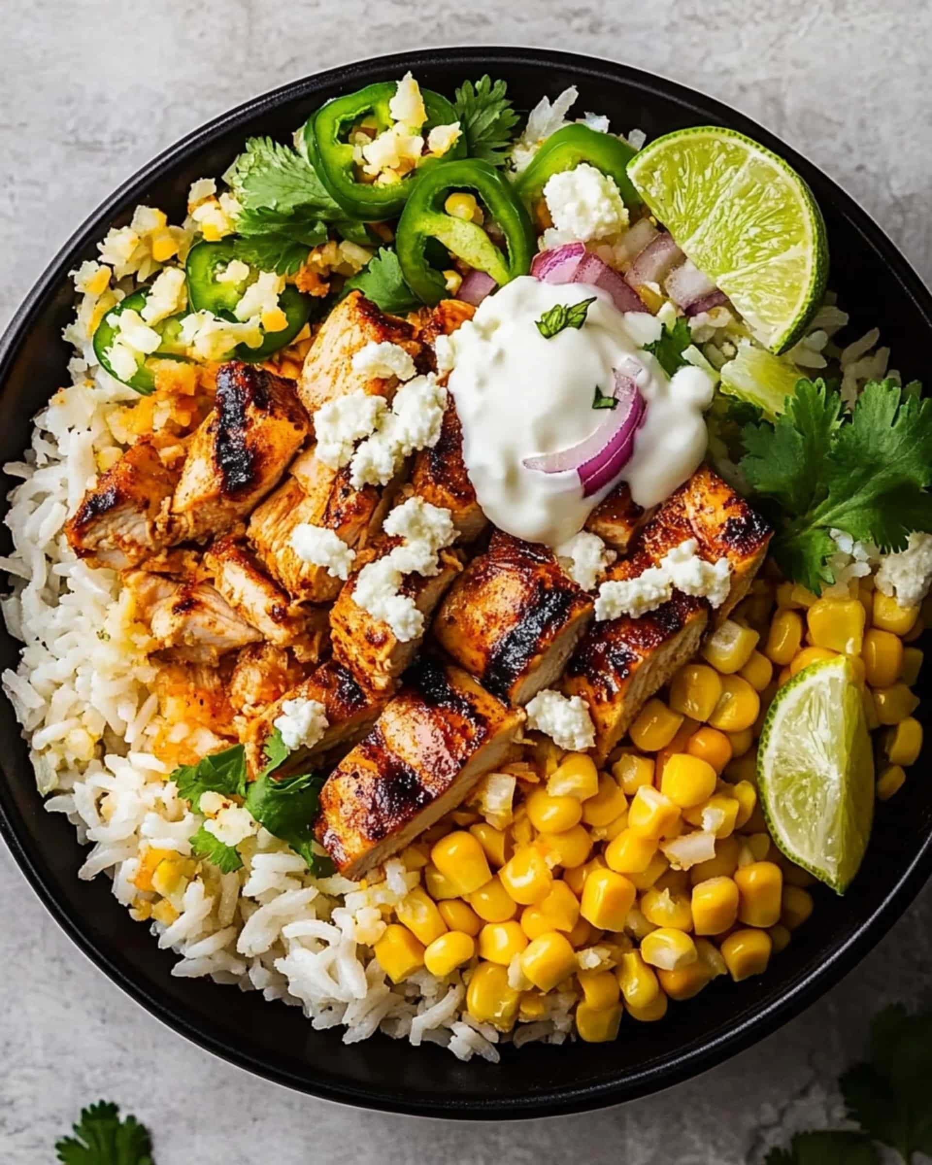 Street Corn Chicken Rice Bowls Recipe | Tessa Recipes