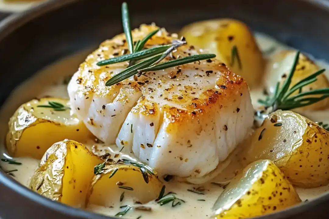 Cod & Potatoes in Rosemary Cream Sauce | Tessa Recipes