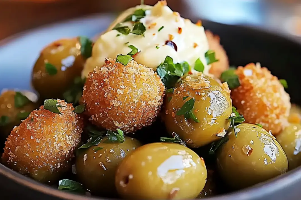 Fried Olives with Garlic Aioli | Tessa Recipes