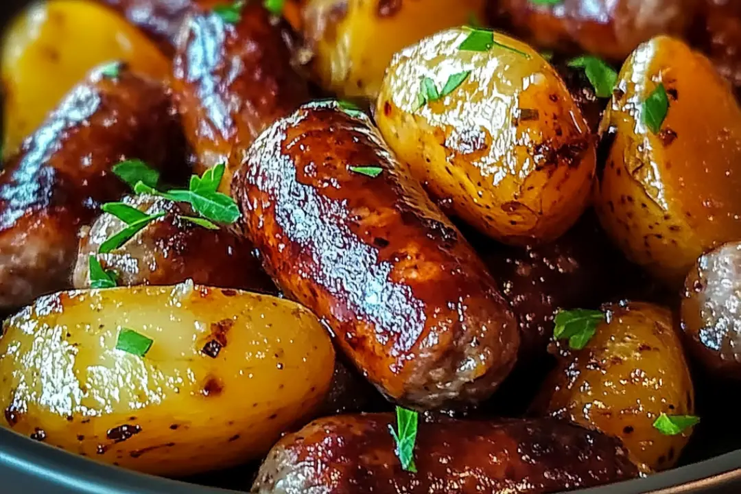 Sweet and Savory Glazed Sausage and Potatoes | Tessa Recipes