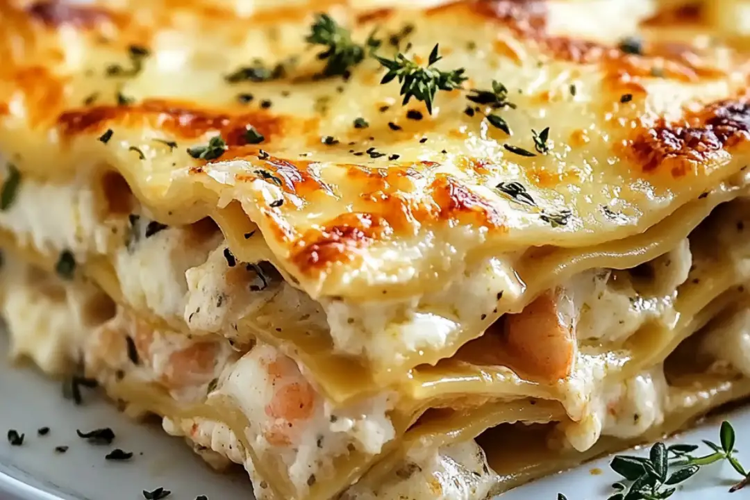 Garlic Butter Shrimp Scampi Lasagna | Tessa Recipes
