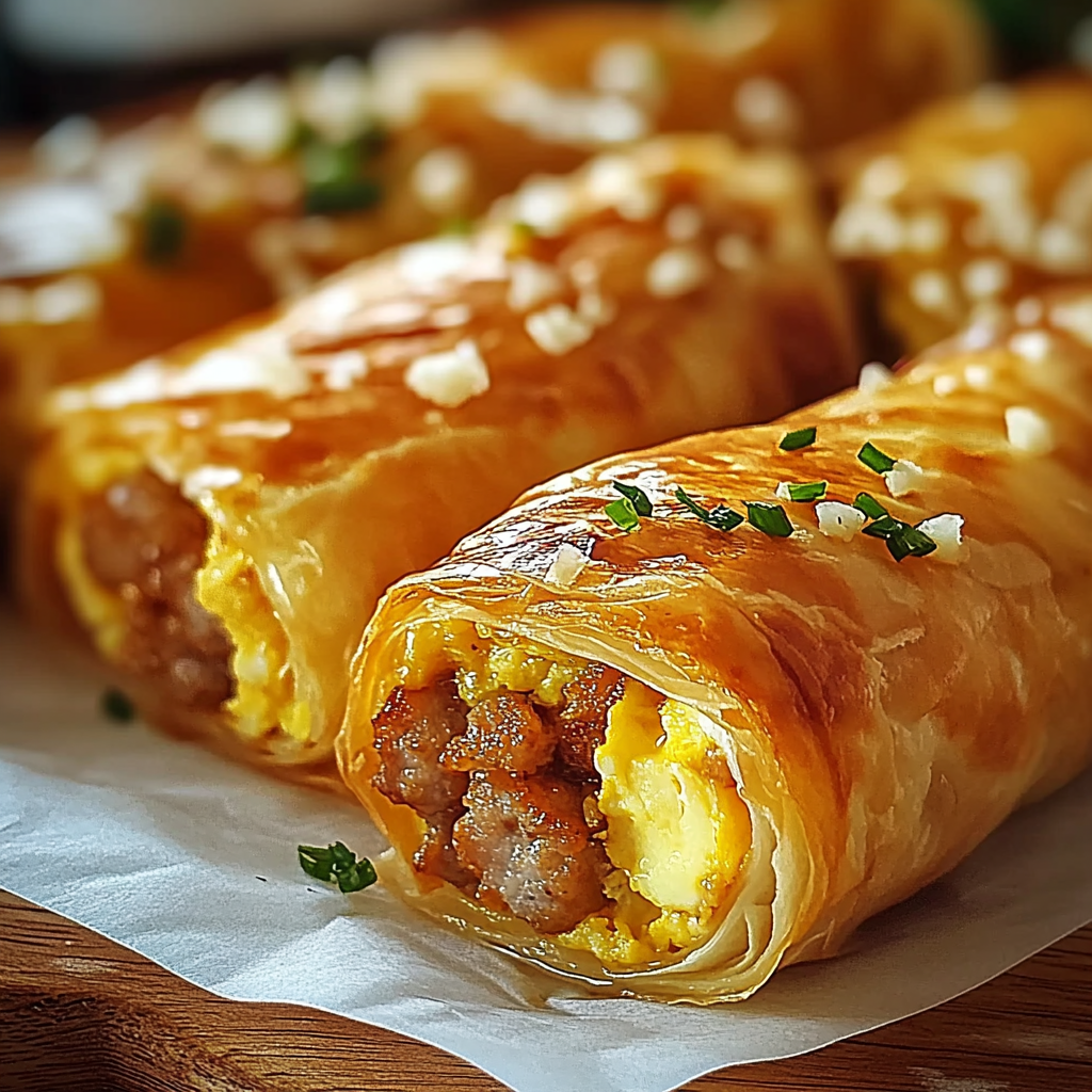 Sausage Egg & Cheese Roll-Ups | Tessa Recipes