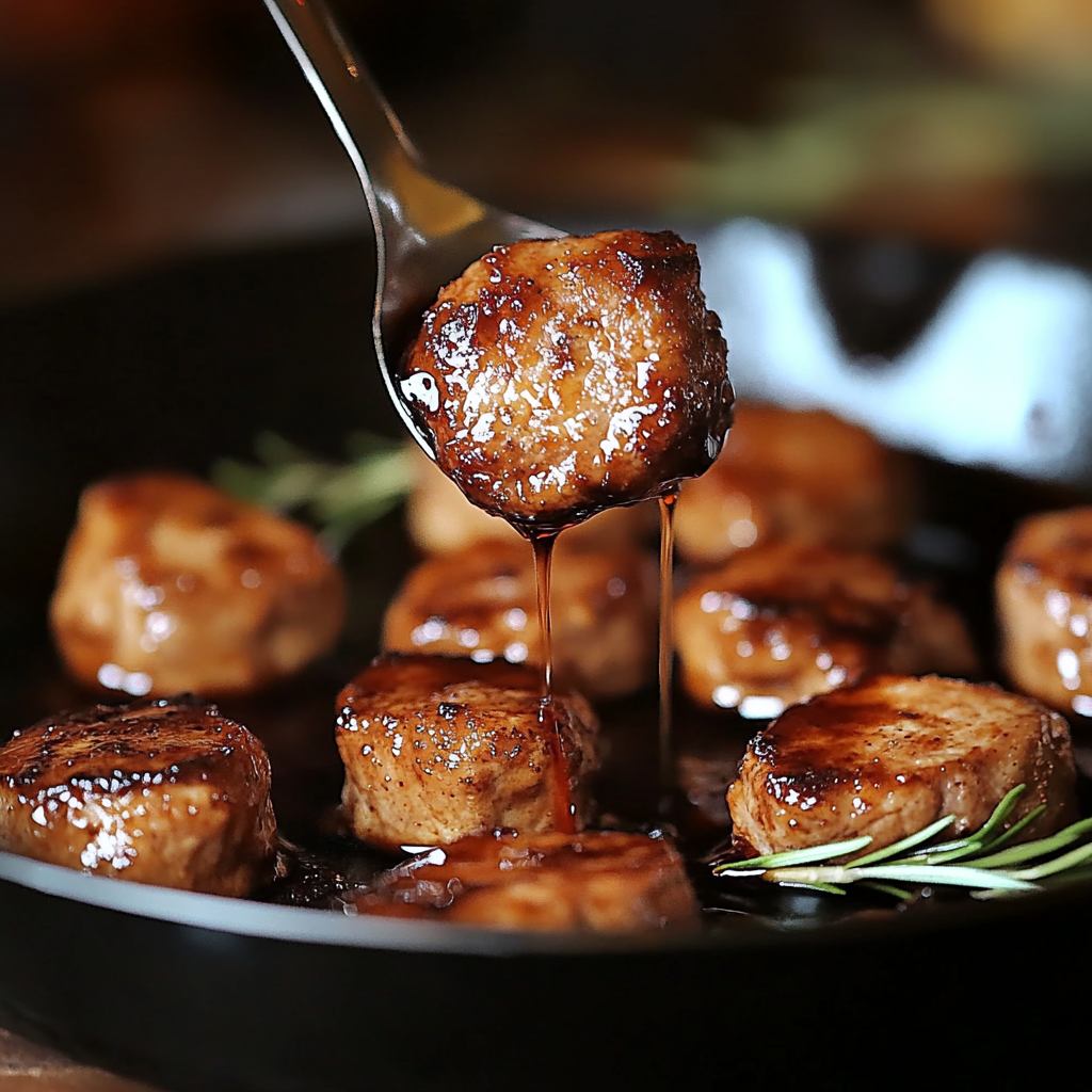 Balsamic Roasted Pork Skillet Nuggets | Tessa Recipes