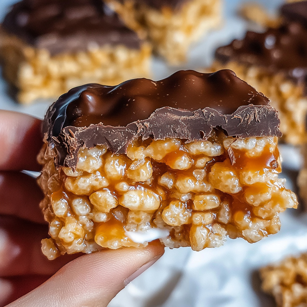 Caramel Chocolate Rice Krispies | Tessa Recipes