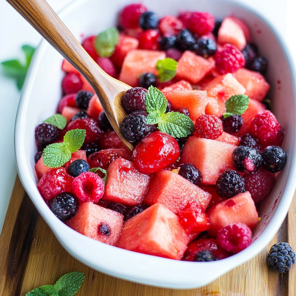Watermelon Berry Fruit Salad | Tessa Recipes