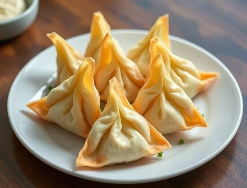 Crispy Sweet Cheese Soft Savory Wontons | Tessa Recipes
