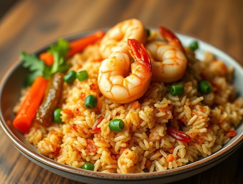Quick Spicy Shrimp Sweet Fried Rice | Tessa Recipes