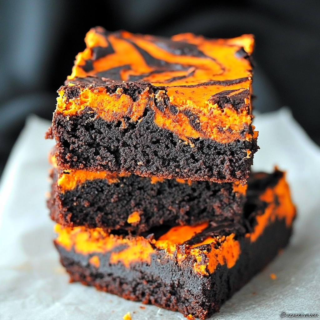 Halloween Swirl Cream Cheese Brownies | Tessa Recipes